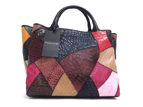 ■極上■本物■新品同様■ クロコダイル ハンドバッグ トートバッグ レディース マルチカラー FA7396