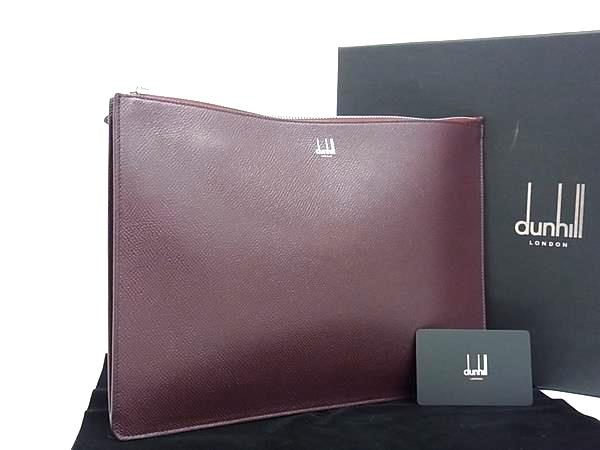 ■新品■未使用■ dunhill ダンヒル レザー クラッチバッグ セカンドバッグ メンズ レディース ボルドー系 FB6015