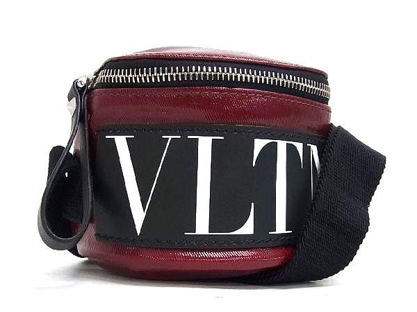 ■極美品■ VALENTINO GARAVANI ヴァレンティノ ガラヴァーニ パテントレザー クロスボディ ショルダーバッグ ポシェット レッド系 FC0447