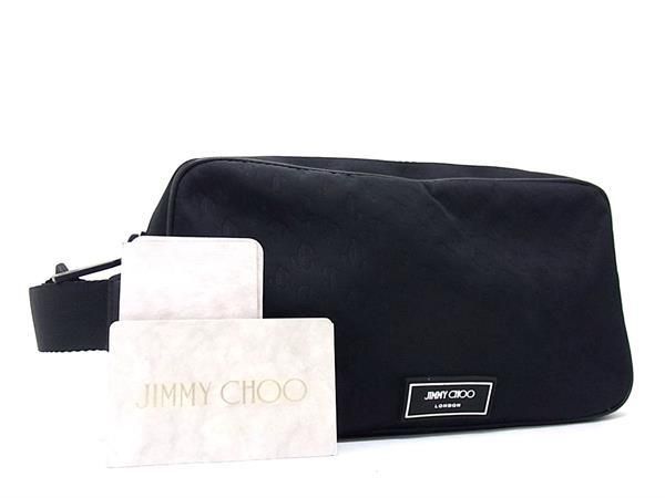 ■新品■未使用■ JIMMY CHOO ジミーチュウ デイトン ナイロン クラッチバッグ セカンドバッグ ブラック系 FC8344