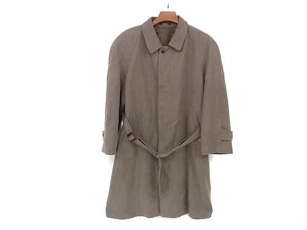 ■美品■ GIVENCHY ジバンシィ ウール100％ ロングコート 上着 アウター 洋服 表記サイズM メンズ レディース ブラウン系 FC8761