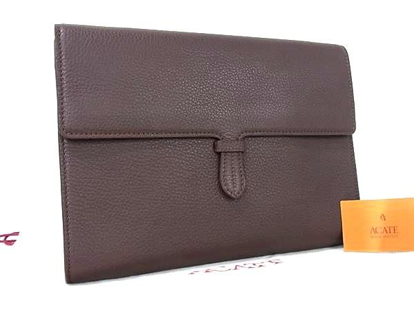 ■新品■未使用■ ACATE アカーテ BREVA レザー クラッチバッグ セカンドバッグ メンズ ブラウン系 FC8801