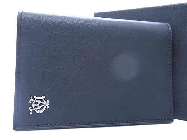 ■極美品■ dunhill ダンヒル ウィンザー レザー カードケース カード入れ 名刺入れ メンズ ブラック系 FD0256