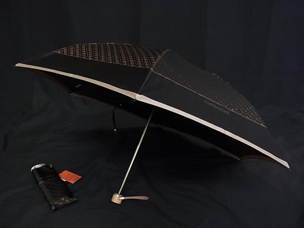 ■新品同様■ GHERARDINI ゲラルディーニ 3段折り 折りたたみ傘 折り畳み傘 高級傘 アンブレラ 雨具 ブラウン系 FD8661