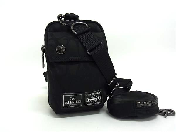 ■新品同様■ VALENTINO GARAVANI×PORTER ヴァレンティノ ガラヴァーニ×ポーター ナイロン ショルダーバッグ ブラック系 FD9577