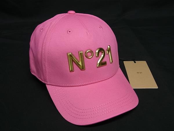 ■新品■未使用■ N°21 ヌメロヴェントゥーノ コットン100％ 帽子 キャップ ピンク系 FE3138