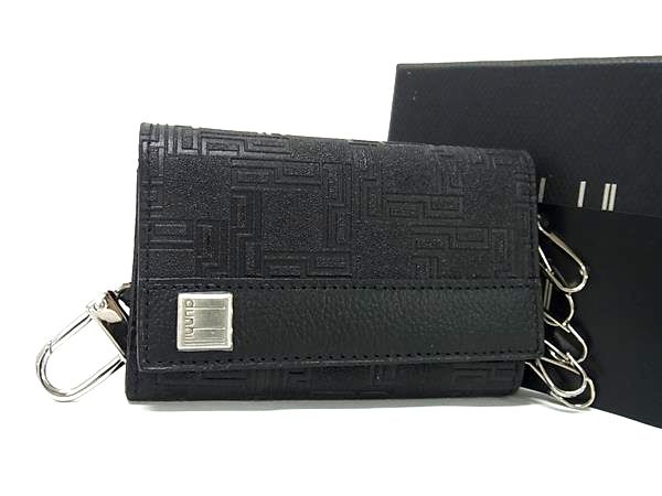 ■新品■未使用■ dunhill ダンヒル ディーエイト PVC×レザー 6連 キーケース 鍵入れ メンズ ブラック系 FE6576
