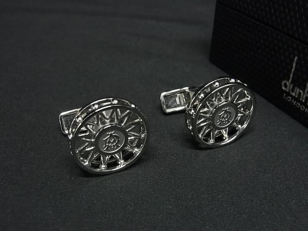 ■極美品■ dunhill ダンヒル カフスボタン カフスリンクス アクセサリー メンズ シルバー系 FF1045