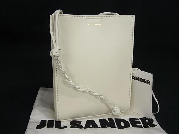 ■新品同様■ JIL SANDER　ジルサンダー タングル スモール レザー ショルダーバッグ 肩掛けかばん アイボリー系 FF2791