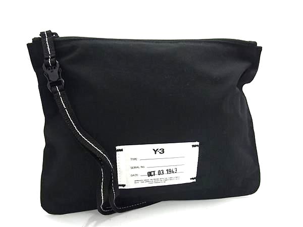 ■新品同様■ Y-3 ワイスリー ナイロンキャンバス ポーチ マルチケース 小物入れ メンズ レディース ブラック系×ホワイト系 FG8728