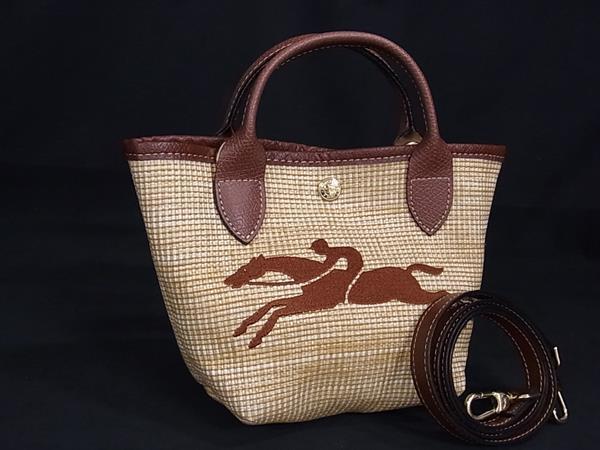 ■新品■未使用■ LONGCHAMP ロンシャン ル パニエ プリアージュ キャンバス 2WAY ハンドバッグ ショルダー ベージュ系 FG8759