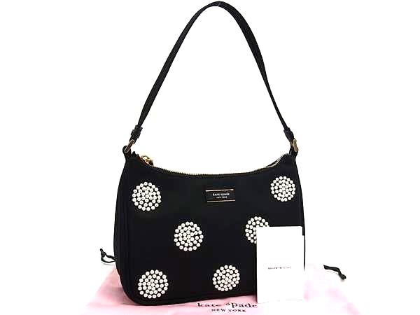■新品■未使用■ kate spade ケイトスペード K9978 ザ ベター サム パール エンベリッシュド ナイロン ワンショルダーバッグ FG9008