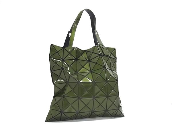 ■新品同様■ BAO BAO ISSEY MIYAKE バオバオイッセイミヤケ ルーセント PVC トートバッグ ハンドバッグ グリーン系 FG9106
