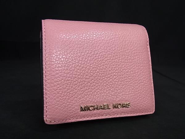■新品同様■ MICHAEL KORS マイケルコース レザー 二つ折り 財布 ウォレット 小銭入れ レディース ピンク系 FH2739