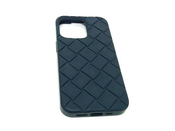 ■美品■ BOTTEGA VENETA ボッテガヴェネタ イントレチャートラバー iPhone 14Pro対応 アイフォン スマホケース ネイビー系 FH5300