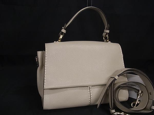 ■新品同様■ LORISTELLA ロリステッラ レザー 2WAY ハンドバッグ ショルダー クロスボディ 斜め掛け レディース アイボリー系 FI5056