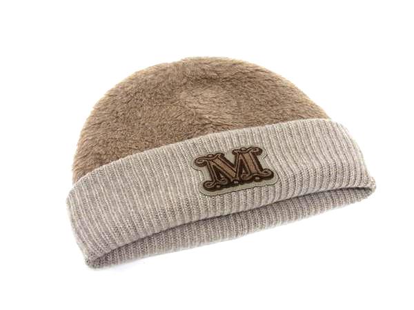 ■新品同様■ Max Mara マックスマーラ アルパカ×カシミヤ×シルク ニット帽 ニットキャップ 表記サイズ 58 帽子 ブラウン系 FI5680