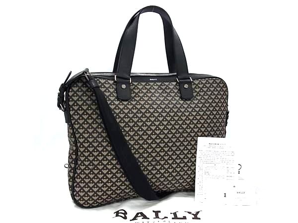 ■新品■未使用■ BALLY バリー PVC 2WAY クロスボディ ショルダーバッグ ハンドバッグ 斜め掛け 肩掛け ブラック系×グレー系 FI8053