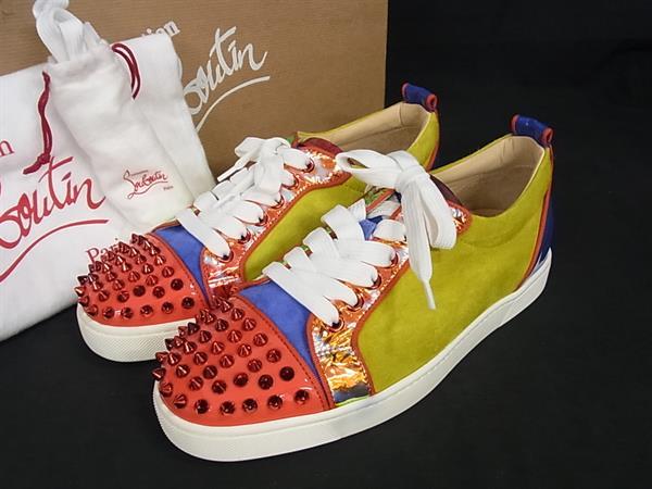 ■美品■ Christian Louboutin ルブタン ルイス ジュニア スパイクスタッズ サイズ 38 1/2 (サイズ約25.5cm) 靴 マルチカラー FI8136