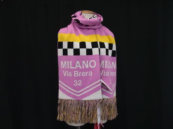 ■新品■未使用■ MSGM エムエスジーエム ウール×アクリル 総柄 フリンジ マフラー ストール ショール ピンク系×イエロー系 FI9415