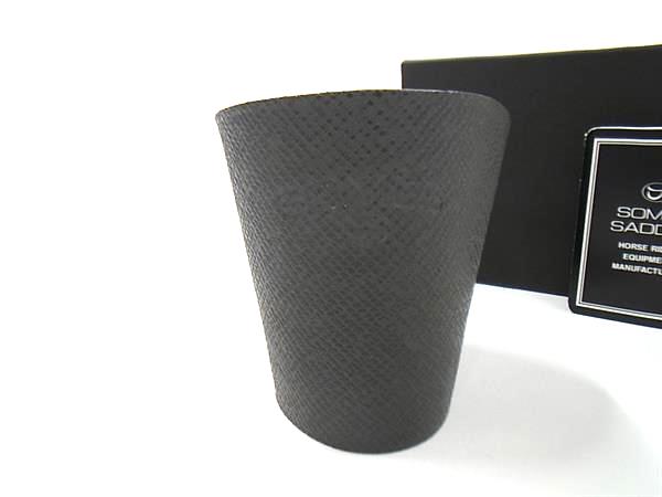 ■新品同様■ SOMES SADDLE ソメスサドル レザー カップホルダー グラスカバー  グレー系 FJ0293