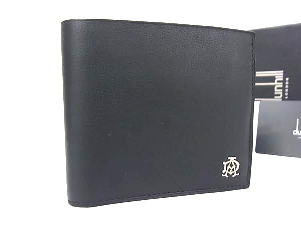 ■極美品■ dunhill ダンヒル ウィンザー ウェセックス レザー 二つ折り 財布 ウォレット メンズ ブラック系 FJ2925