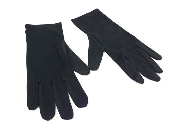 ■美品■ miumiu ミュウミュウ ナイロン グローブ 手袋 レディース ブラック系 FJ3007