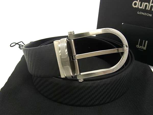 ■新品■未使用■  dunhill ダンヒル レザー ベルト 表記サイズ 42/107 メンズ ブラック系 FJ5713