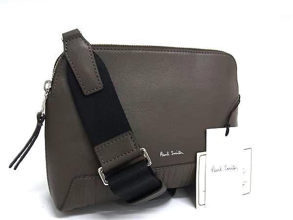 ■新品同様■ Paul Smith ポールスミス レザー 2WAY ショルダーバッグ クラッチ 斜め掛け レディース メンズ ブラウン系 FJ6157