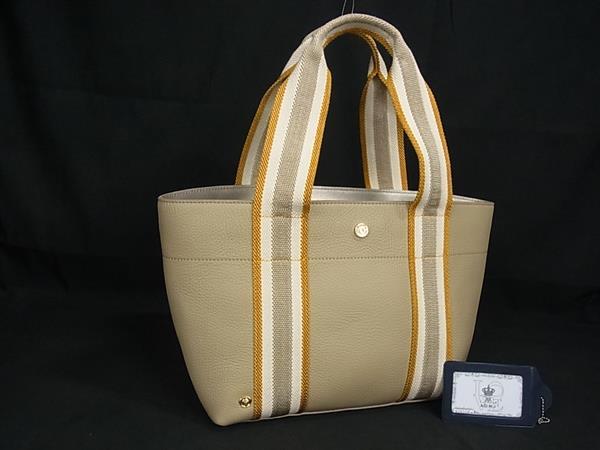 ■新品同様■ ADMJ エーディーエムジェイ エリーゼデイリートート レザー ハンドバッグ レディース ブラウン系 FJ6813