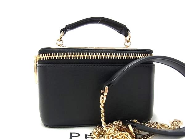 ■新品■未使用■ PEDRO ペドロ  レザー チェーン 2WAY ショルダー バニティバッグ ハンドバッグ ミニバッグ ブラック系 FJ6831