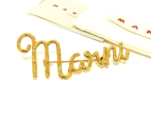 ■新品同様■ MARNI マルニ ピンブローチ ピンバッジ アクセサリー  レディース ゴールド系 FJ8010