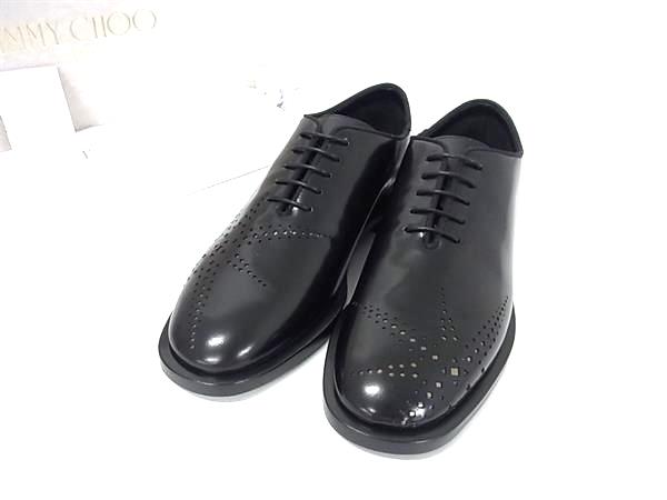 ■新品■未使用■ JIMMY CHOO ジミーチュウ レザー ドレスシューズ レースアップシューズ サイズ 40 (約25cm) 靴 ブラック系 FK6575