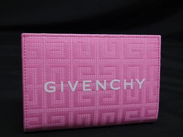 ■極美品■ GIVENCHY ジバンシィ レザー 二つ折り 財布 ウォレット 札入れ カード入れ レディース ピンク系 FK8040