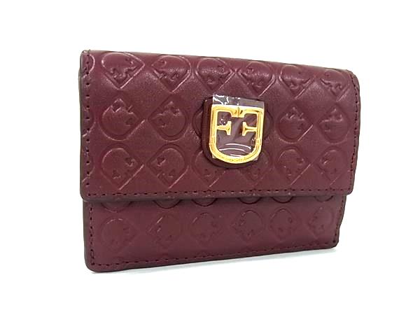 ■新品■未使用■ FURLA フルラ レザー レベルヴェデーレ レザー 二つ折り 財布 ウォレット レディース ボルドー系 FK8461
