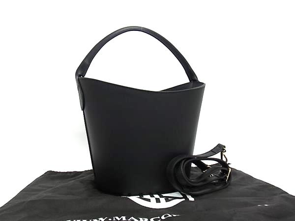 ■新品同様■ MARCO BIANCHINI マルコビアンキーニ レザー 2WAY クロスボディ ショルダー ハンドバッグ 斜め掛け ブラック系 FL0459