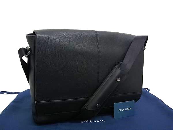 ■新品同様■ COLE HAAN コールハーン トライボロ レザー ショルダーバッグ 斜め掛け 肩掛け ブラック系 FL6170