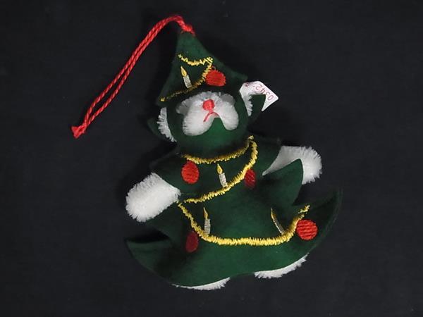 ■極美品■ Steiff シュタイフ 670329 1998年 5000体限定 クリスマスツリー ベア オーナメント アイボリー系×グリーン系 FL6551