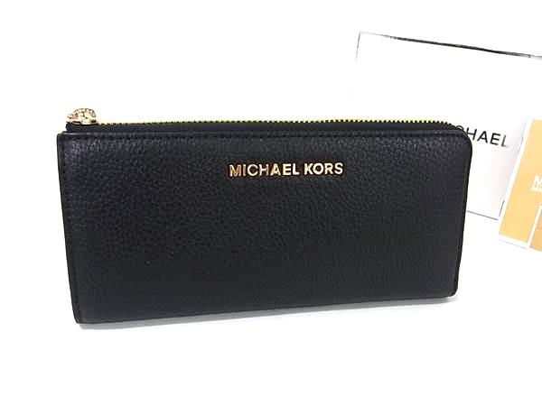 ■新品■未使用■ MICHAEL KORS マイケルコース レザー L字ファスナー 長財布 ウォレット 小銭入れ 札入れ ブラック系 FL8477