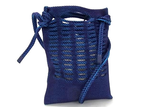 ■新品同様■ GOOD GOODS ISSEY MIYAKE グッドグッズ イッセイミヤケ モッコ ポリエステル ショルダーバッグ ネイビー系 FM0774