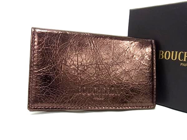 ■極美品■ BOUCHERON ブシュロン レザー カードケース カード入れ パスケース レディース ブラウン系 FM2847