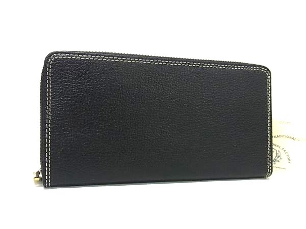 ■新品同様■ PRARE プレリー レザー ラウンドファスナー 長財布 ウォレット 小銭入れ 札入れ メンズ レディース ブラック系 FM4027