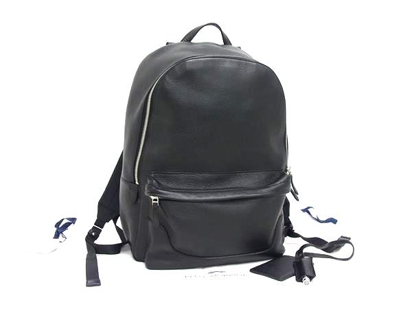 ■新品同様■ PELLE MORBIDA ペッレ モルビダ レザー リュックサック バックパック メンズ レディース  ブラック系 FM5979