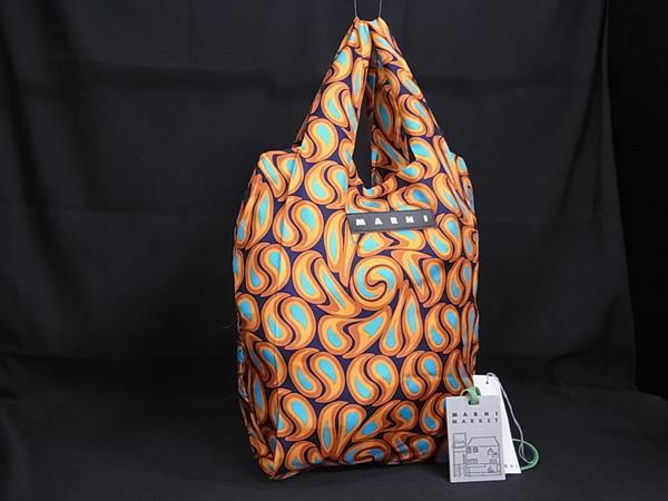 ■新品■未使用■ MARNI マルニ マルニマーケット ナイロンキャンバス ハンドバッグ トート レディース オレンジ系 FM6224