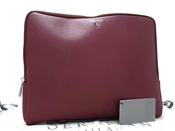 ■極美品■ SERAPIAN セラピアン レザー ワンハンドル ハンドバッグ クラッチバッグ セカンドバッグ レディース ボルドー系 FM7293