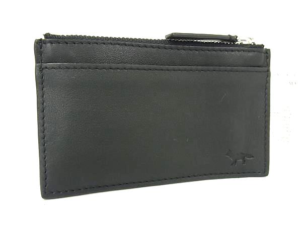 ■新品■未使用■ Maison Kitsune メゾンキツネ レザー ケース パース カードケース 小銭入れ ブラック系 FM7564