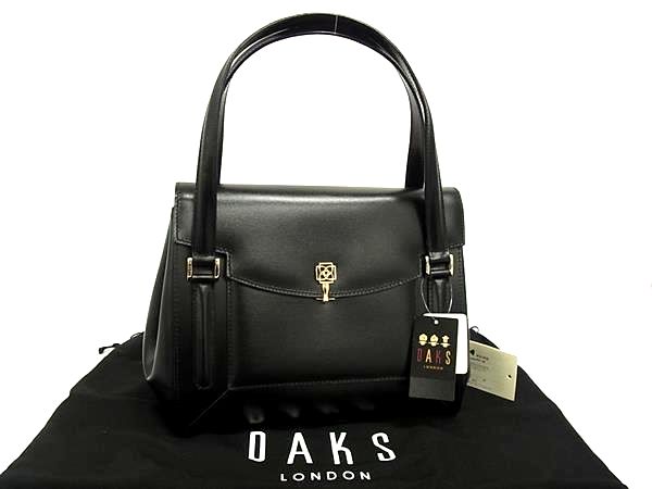 ■新品■未使用■ DAKS ダックス レザー ハンドバッグ トートバッグ 肩掛け レディース ブラック系 FM8256