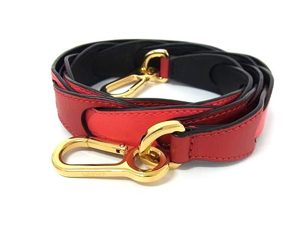 ■新品■未使用■ LOEWE ロエベ レザー バッグ用 ショルダーストラップ クロスボディ 斜め掛け レディース レッド系 FM8613