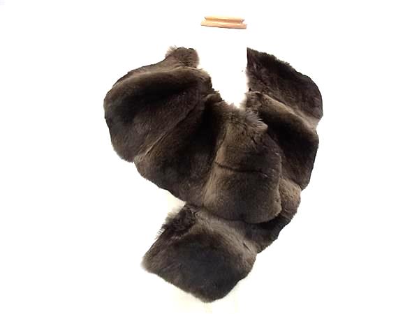 ■新品同様■ JIL SANDER ジルサンダー ラビットファー 毛皮 ティペット マフラー 防寒具 レディース ブラウン系 FN0528