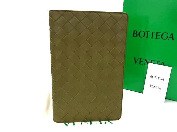 ■新品■未使用■ BOTTEGA VENETA ボッテガヴェネタ イントレチャート レザーノート 文房具 ステーショナリー  カーキ系 FN1787